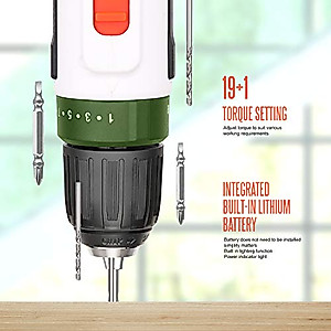 GALAX PRO Drill Driver, Lightweight 12V 2 Speed Cordless Drill, Maximum Torque 25 N.M, 3/8 Inch Keyless Chuck, Streamlined Design, with 6 Accessories