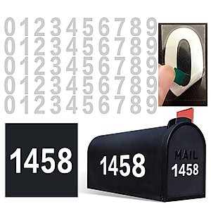 Mailbox Numbers for Outside, 50 Pcs Reflective Number Stickers with Sticky Tab for Easy Backing Separation, Pre-cut for Effortless Align, Strong Self Adhesive Vinyl Address Numbers for Houses (3 inch)