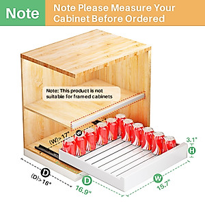 Pull Out Cabinet Organizer Fixed With Adhesive Nano Film,Heavy Duty Storage and Organization Slide Out Pantry Shelves Sliding Drawer Pantry Shelf for Kitchen 15.8"W x 16.9"D x 3.1"H(1PC)