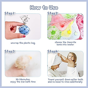 Bath Bombs for Kids with Surprise Inside, 8 PCS Natural & Organic Bubble Bath Fizzies with Sea Animal Toy Inside, Perfect Birthday, Halloween, or Christmas Gift for Boys and Girls!