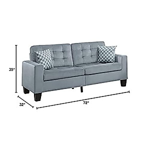Homelegance Lantana 72" Fabric Sofa, Gray