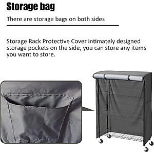 MOLLYAIR Wire Shelf Cover,600D Heavy Duty Waterproof Dustproof Standing Shelf Units Cover, Storage Rack Cover with Zipper for Metal Shelving,(Cover only) (Grey, 36" L x 14" W x 54" H)