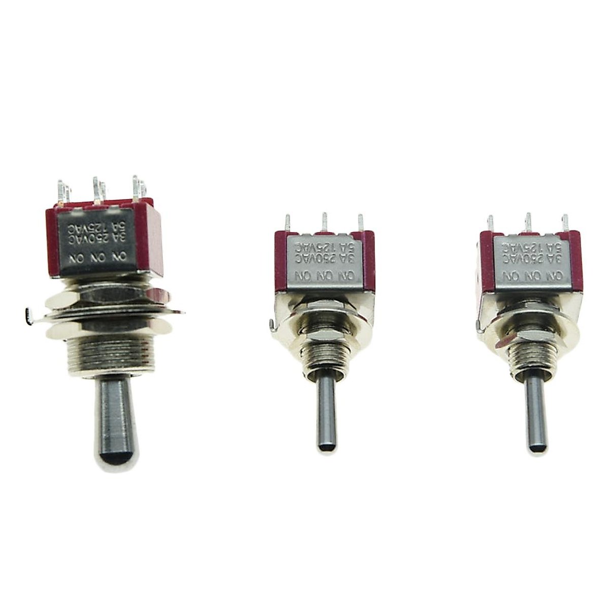 SALECOM 1x Guitar/AMP Fat Bat Toggle Switch DPDT 3 Way ON ON ON and 2x Mini Toggle Switches On/On/On