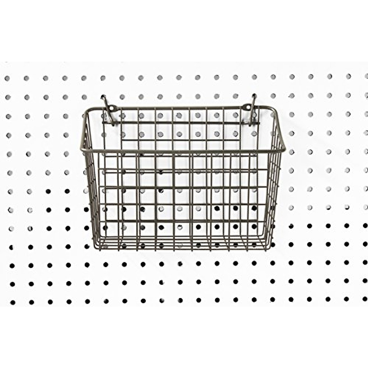 Spectrum Diversified 10" x 5" x 7" Pegboard & Wall Mount Basket, 10"L x 7"W, Industrial Gray