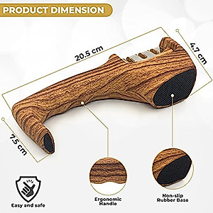 Speedy Barcodes Voguish Kitchen 3-stage wooden grained manual knife sharpener,Kitchen Knife Accessories to Repair,Grind,Polish Blade,Professional Knife Sharpening Tool for Kitchen Knives