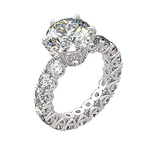 Jeulia Half Eternity Wedding Band Sterling Silver Sapphire Stackable Engagement Rings White Diamond Cubic Zirconia CZ Anniversary Promise Rings with Jewelry Box (5)