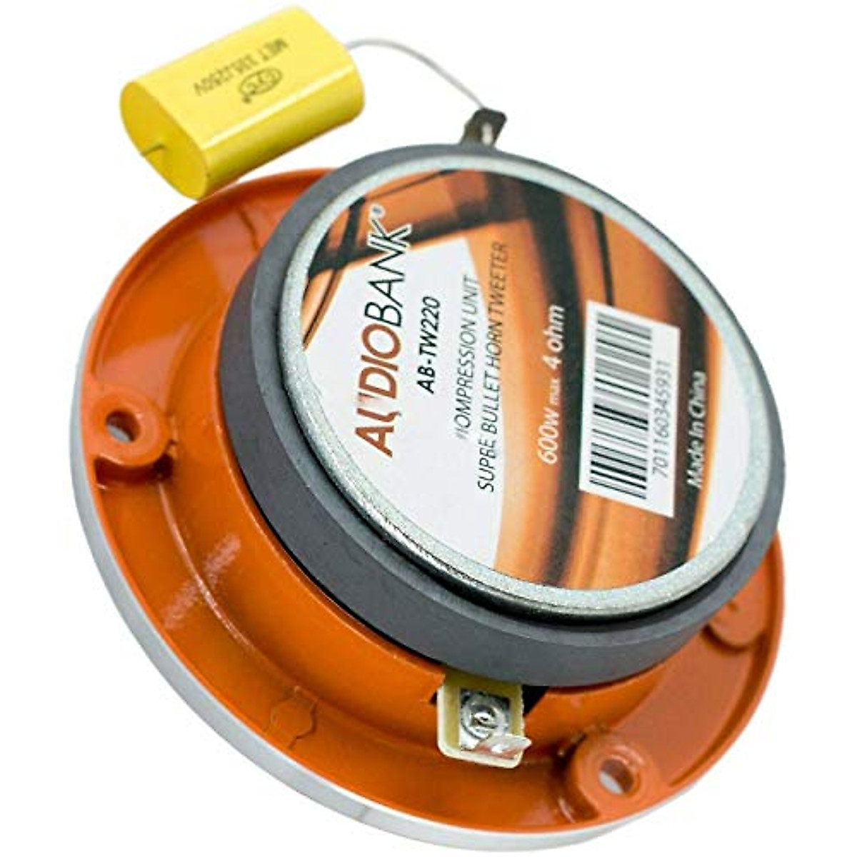 Audiobank AB-TW220 3.75 inch 600 Watt Car Audio Heavy Duty Compression Super Horn Tweeter/Die cast Aluminum Frame/Frequency Response: 2000 Hz - 20000 Hz