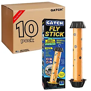 GATCH Fruit Fly Trap (10 Pack), Fly Stick for Mosquitoes, Sticky Trap for Flies Gnats Wasp Flying Insects, Bug Catcher, Indoor or Outdoor Use, Ready to Use Home