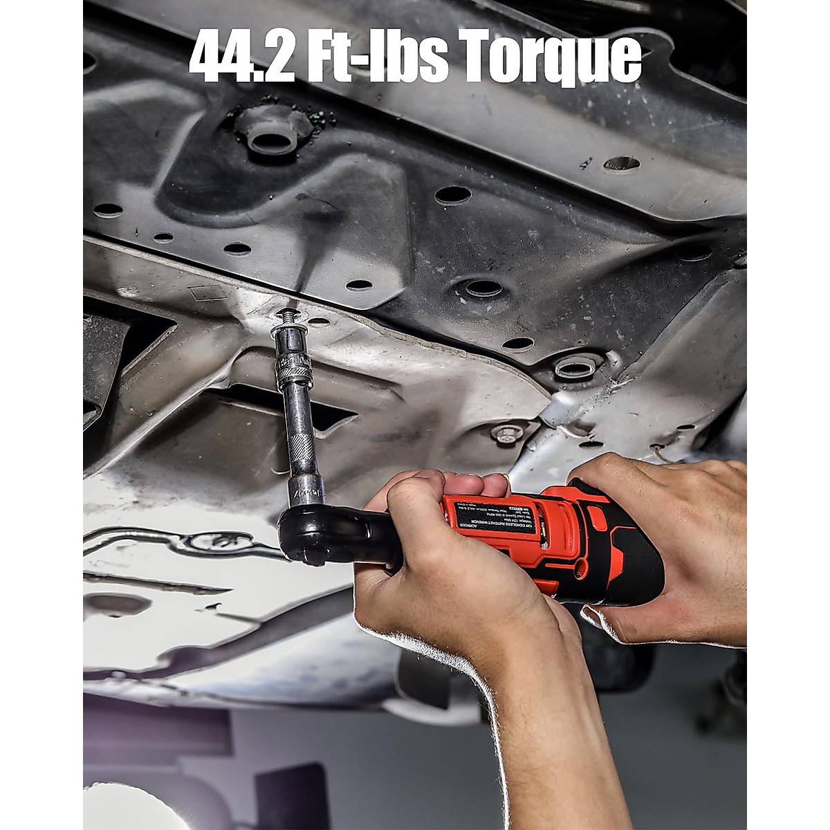 AVID POWER Cordless Electric Ratchet Wrench 3/8", 44.2 Ft-lbs 12V Power Ratchet Wrench Kit w/Two 2.0Ah Batteries, 1-Hour Fast Charger, Variable Speed and 10 Sockets