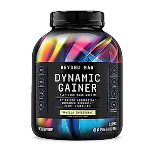 BEYOND RAW Dynamic Gainer High-Tech Mass Gainer: Vanilla Cheesecake - 15 Servings