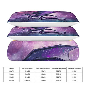 TZHIMEI 3-Piece Bedding Set Fire Dragons Wings Ultra Soft Duvet Cover with 2 Pillowcase Comforter Sets 86"x70"