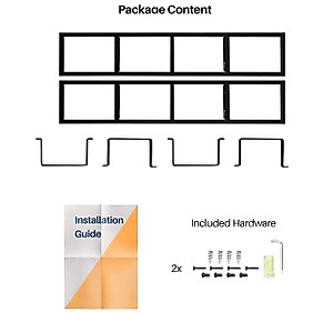 You Have Space Wall Mount 34 Inch Media Storage Rack CD DVD Organizer Metal Floating Shelf Set of 2 Black