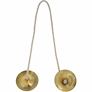 Arts Of India Manjeera Indian Percussion Instrument Hand Cymbals for Hindu Bhajans 3.5 Inches