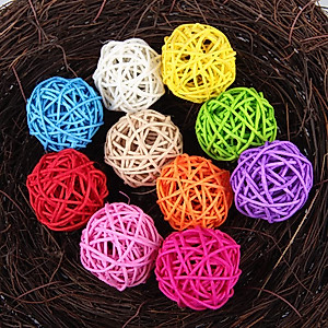 Decorative Rattan Ball, Used for Bowl Center Piece, Bird Toy, Table Decoration, 24PCS Rattan Decorative Bough Ball, Spherical Bowl Filler, vase Filler, Home Decoration