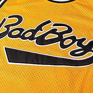 MESOSPERO BadBoy #72 Biggie Smalls Movie Notorious Big 90s Hip Hop Clothes for Party Men Basketball Jersey (Yellow, Medium)