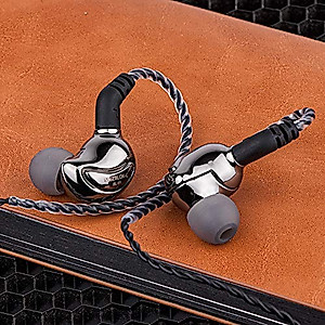 Linsoul BLON BL01 10mm Biology Fiber Diaphragm Driver HiFi in-Ear Earphone with 0.78mm 2Pin Detachable Cable (with mic, Black)