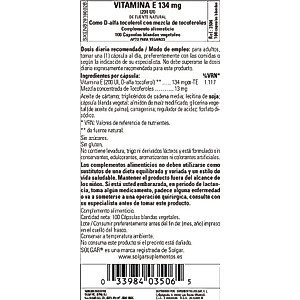 Solgar Vitamin E 200 IU, 100 Vegetarian Softgels - Natural Antioxidant, Skin & Immune System Support - Naturally-Sourced Vitamin E - Vegan, Gluten Free, Dairy Free - 100 Servings