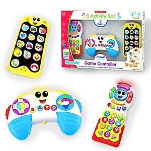 The Learning Journey Early Learning - On The Go Activity Set (3 Pack) Phone, Remote, and Controller - Baby Remote Control Toy for Boys & Girls Ages 3 Months and Up - Award Winning Toys