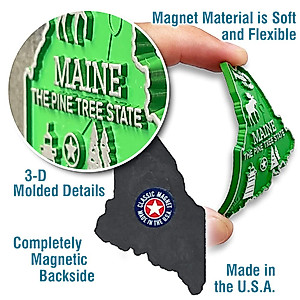 Maine Small State Magnet by Classic Magnets, 1.8" x 2.6", Collectible Souvenirs Made in The USA