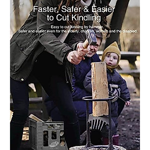 2023 Upgrade Heavy Duty 12lb Kindling Cracker, Firewood Splitter Wedge, Cast Iron Splitting Wedge, No Sharp Edge Wood Splitter, Manual Log Splitter, Maul Kindling Splitter Cracker, 7.7'' x 12''