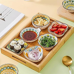 TRESORS Appetizer Plates Snack Bowls Round Ceramic Bowl Set Ceramic Small Bowl Dessert Side Dish Ice Cream Snack Condiment Dip Sauce Bowl Salad Plates Dinner Plates