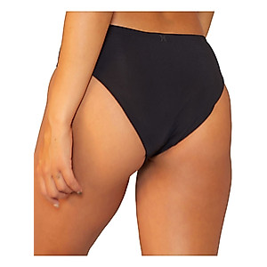 Hurley womens Solid Full Bikini Bottoms, Black, X-Small US