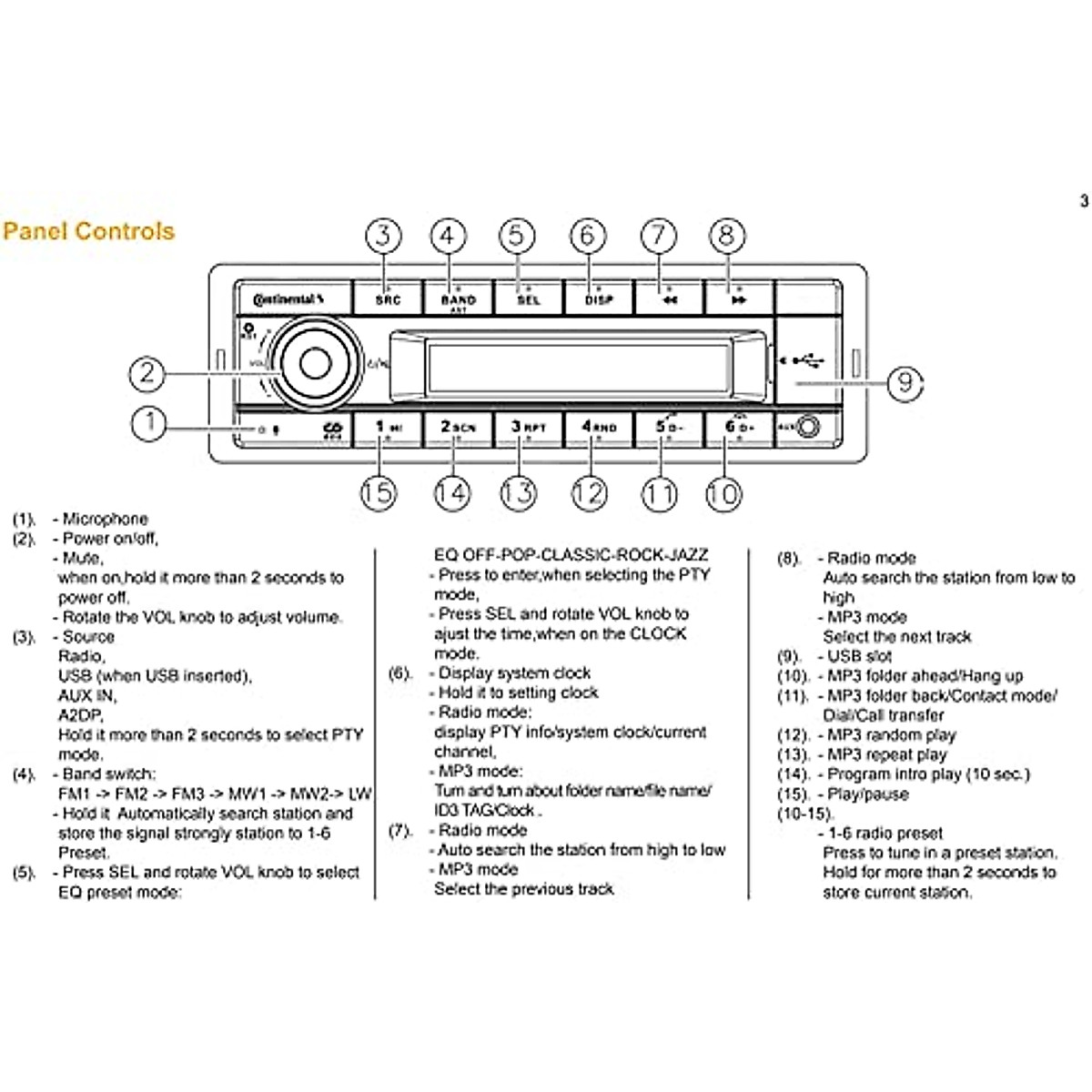 Tractor-Radios Caterpillar 12V Direct Connect Plug & Play Tractor Radio with Bluetooth & Orange Display