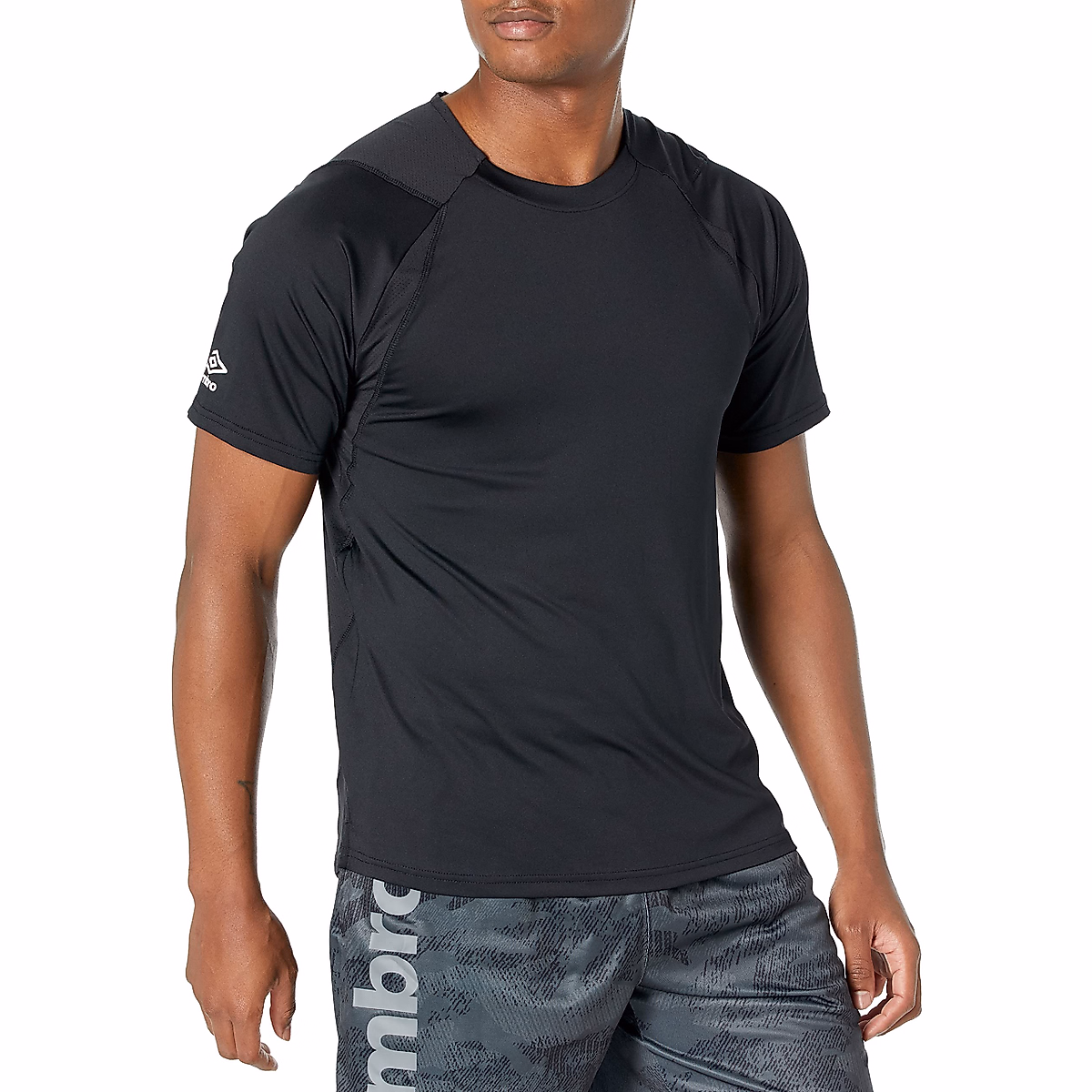 Umbro Men's Training Short Sleeve Top, Black/White, Large