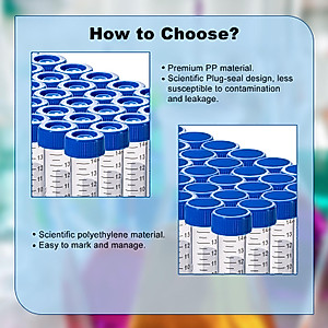 50ml Polypropylene Centrifuge Tubes, Racked Package Tubes, Flat Seal Conical Tubes, Sterilisation, RNase & DNase Free, 25 Tubes/Rack, 20 Racks/Case, Total of 500 Tubes