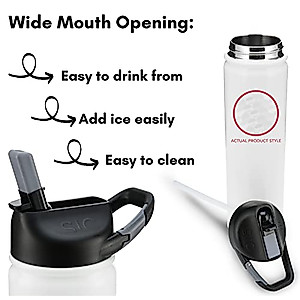 Seriously Ice Cold SIC 27oz Insulated Water Bottle Thermos, Premium Triple Layer Vacuum Stainless Steel, BPA Free Wide Mouth Lid with Carabiner Clip