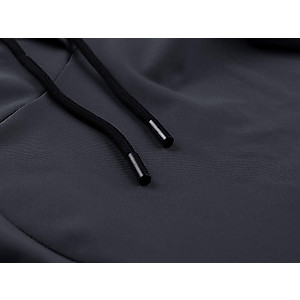 CADMUS Women's Workout Long Sleeve Shirts with Hoodie Sweatshirt Running Crop Top 2 Pack, Black, Navy Blue, Large