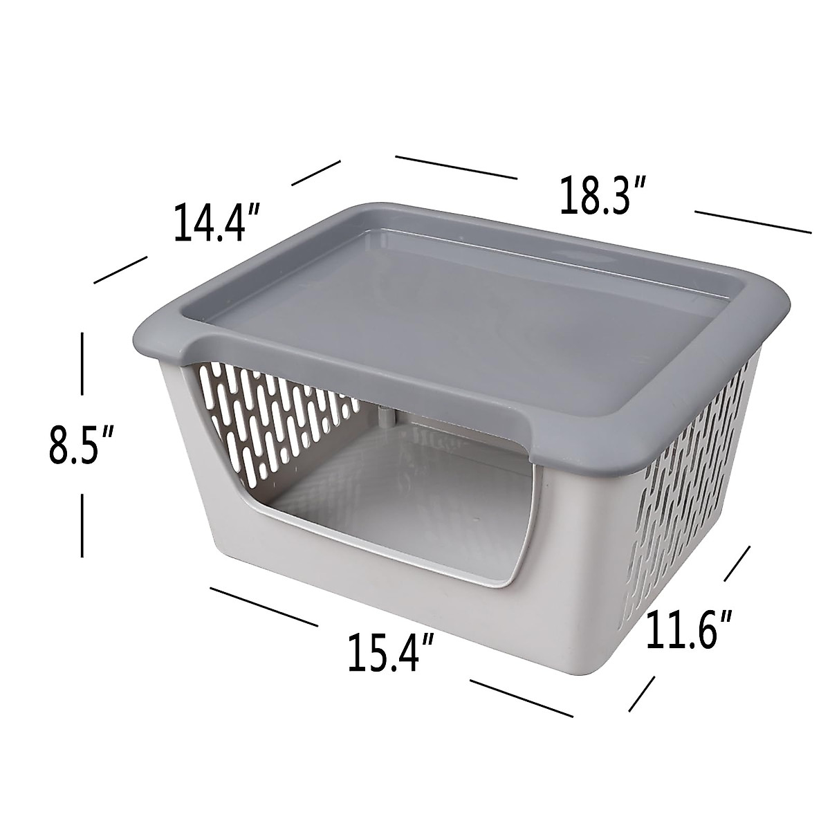 Kiddream 5 Tiers Plastic Stackable Baskets with Wheels, Grey Stacking Organizer Basket Bins