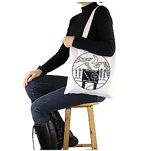 G2TUP Vampire Movie Inspired Gift The City Of Forks Welcome You Reusable Canvas Tote Bag Forks Washington Handbag TV Show Merchandise (Forks Handbag)