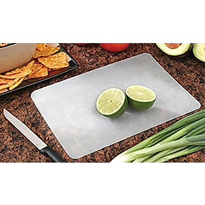 4 ALAZCO Clear Flexible Cutting Board 5.75'' x 7.5'' Small For Bar Counter-Top Chopping Mats For Fruits & Vegetables Appetizer Garnish Prep - CLEAR