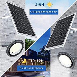 YONGYUAN 2 Pack, 200W Solar Flood Light Outdoor Solar Powered Security Light Dusk to Dawn LED Lamp, 20000LM High Brightness with Remote Control, IP65 Waterproof for Garage Yard Entryways Patio