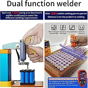 CHUNTIANMEI 801B Battery Spot Welder, 11.6 KW Capacitor Energy Storage Spot Welding Machine, Portable Precision Pulse Battery Welding Equipment,for 18650, Lithium Battery Pack Building