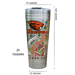 Catstudio Oregon State University Collegiate Thermal Tumbler | Triple Wall Insulation With Non Slip Bottom | Great College Travel Cup for Water, Coffee, Tea, or Smoothies