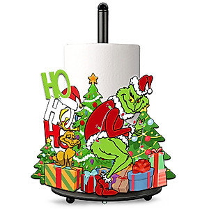Hexagram Christmas Decor Christmas Decorations Indoor Paper Towel Holder Metal Home, Bathroom Kitchen Decor Paper Holder Stand, Christmas Tree Winter Farmhouse Countertops