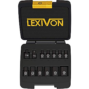 LEXIVON E-TORX Socket Set, Chrome Vanadium Alloy Steel | 13-Piece Female Star Socket E4 - E20 Set | Enhanced Storage Case (LX-147)