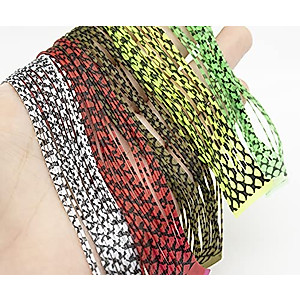 20Pc 10Colours Fishing Jig Lures Mixed Colors DIY Silicone Whole Sheet Skirts for Jig Lures Regular Skirt Colours with Fly Tying Material Free Rubber Band CMB3#