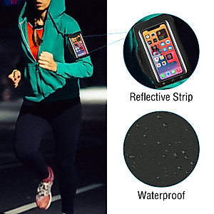 Running Armband with Air Pods Bag, Phone Holder for Running, Cell Phone Armband for iPhone 14 13 Pro 14 Plus Galaxy S23 S22 S21 S20, Water Resistant Sports Workouts Arm Band for Women & Men