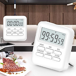2 Pack Digital Timers Magnetic Countdown Timer Loud Alarm Kitchen Timer LCD Display Silent Classroom Timer Clock for Teacher Kids Study Exercise Sports Games Cooking Baking Boiling Egg
