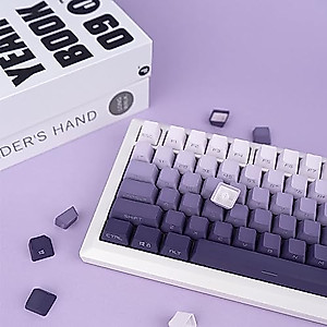 GEKUCAP Custom PBT Keycaps, Gradient Purple Keycaps 134 Keys, Double Shot Side Printed Key Caps, Shine Through Backlit Keycaps Set for 61/87/104/108 Cherry MX Switches Mechanical Keyboard