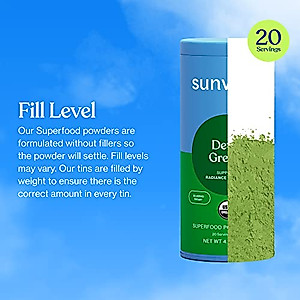 Sunwink Detox Powdered Greens - Organic Greens Powder Superfood for Debloat - Super Greens Powder w/Celery, Dandelion, Spirulina - Daily Greens Powder for Gentle Detox - 4.2 oz (20 Servings)