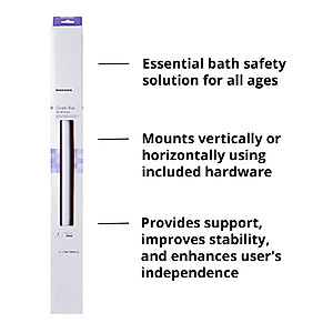 McKesson Grab Bar, Wall Mount, Steel, Bathroom, Shower Aid, White Power Coated, 24 in, 1 Count