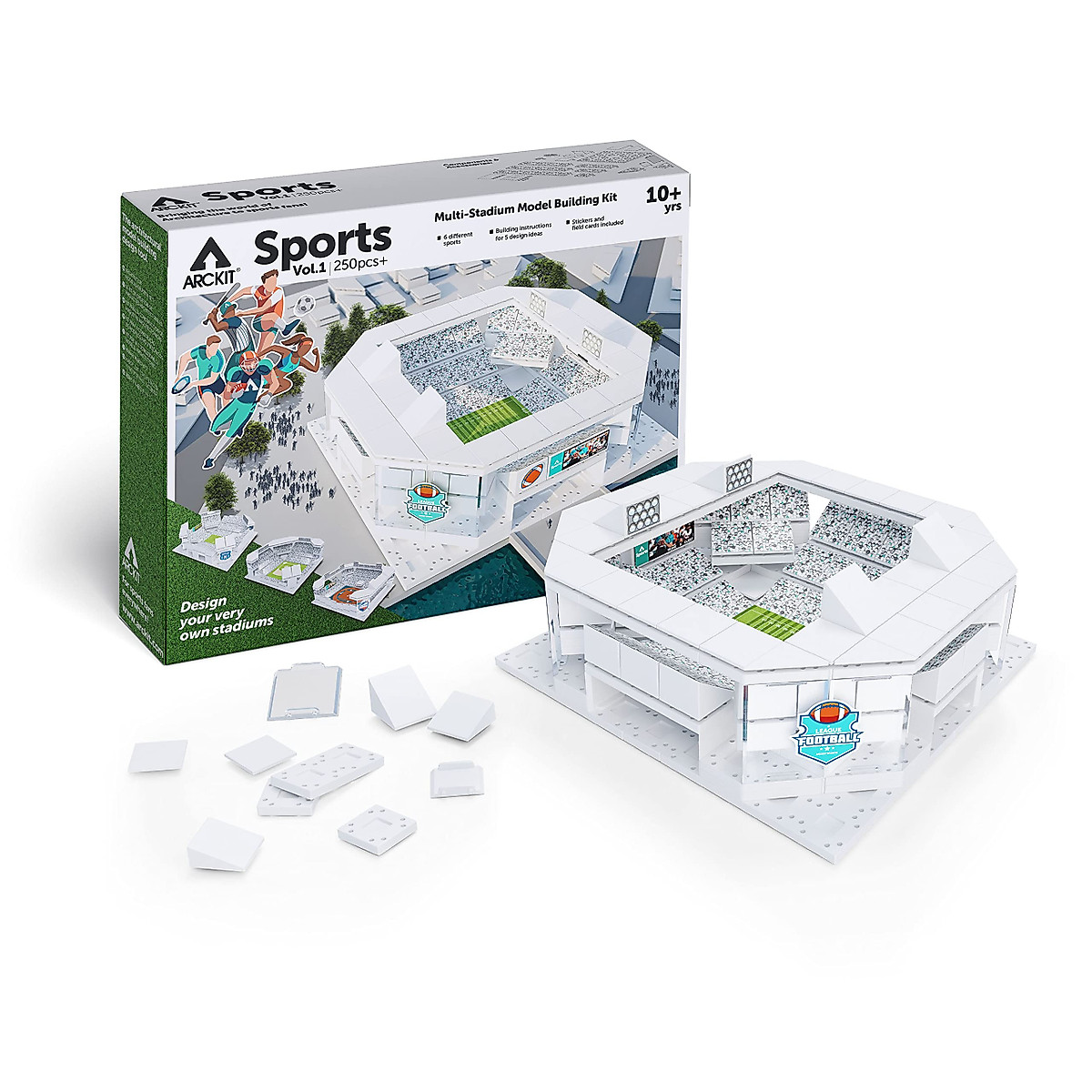 Arckit Stadium Volume 1 Scale Model Building Blocks Kit, STEM Educational Toy, Architecture for Kids, Unique Gift for Adults & Kids