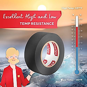 XFasten Wire Harness Tape, 3/4-Inch by 50-Foot (5-Pack), High Temp Wiring Loom Harness Self-Adhesive Felt Cloth Electrical Tape for Automotive Engine and Electrical Wiring