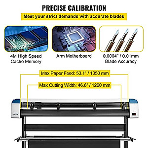 VEVOR Vinyl Cutter 53 Inch Vinyl Cutter Machine Semi-Automatic DIY Vinyl Printer Cutter Machine Manual Positioning Sign Cutting with Floor Stand Signmaster Software