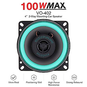 ePathChina 4 Inch 100W Universal Car HiFi Coaxial Speaker Vehicle Door Auto Audio Music Stereo Full Range Frequency Loudspeaker