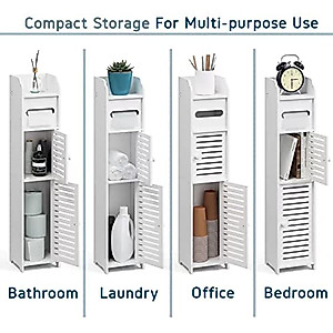 DECOMIL - Small Bathroom Storage Cabinet, Bathroom Storage Organizer |Storage Shelf, Slim, Toilet Paper Organizer, Towel Storage,ONE Door Model